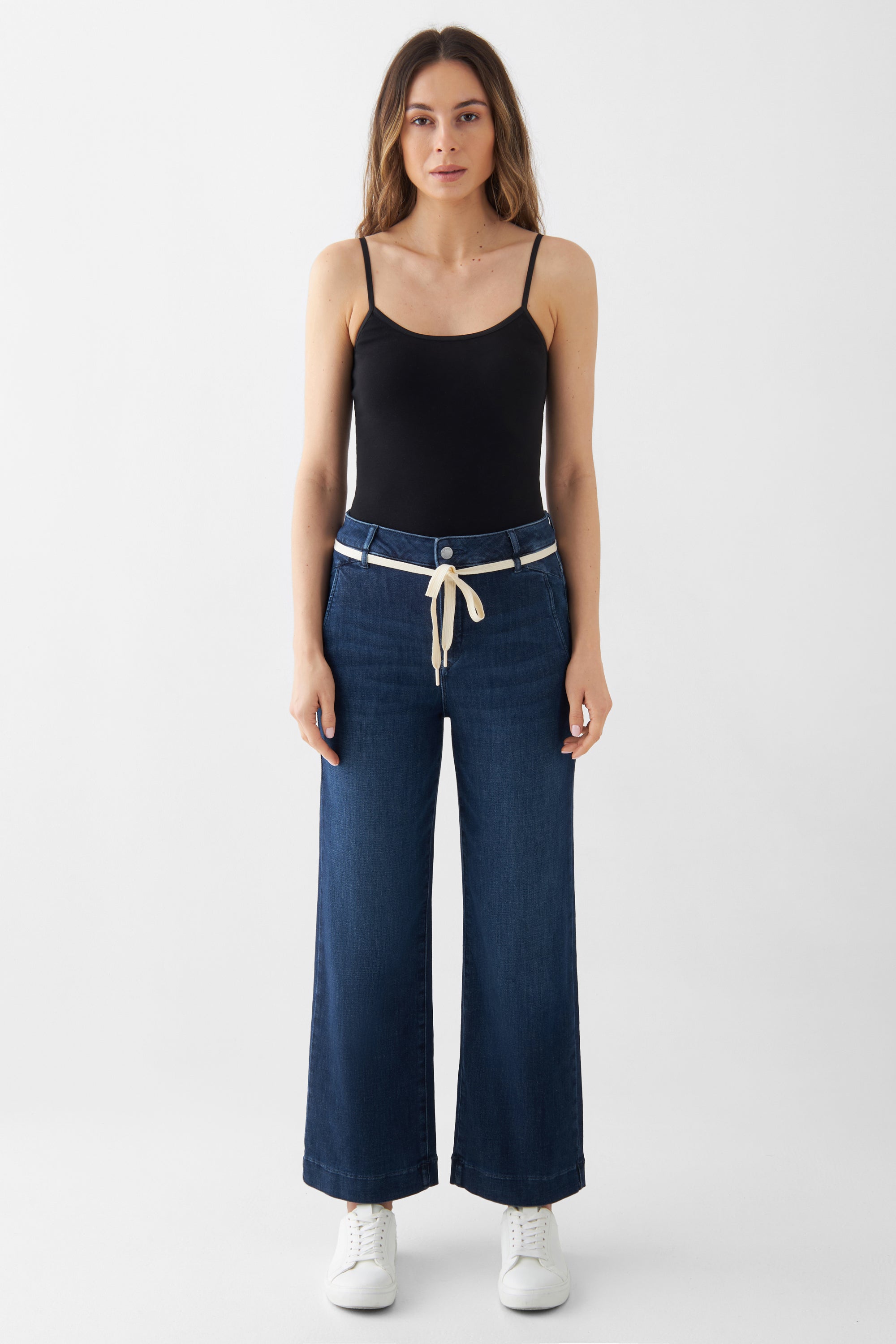 DEW Flared Cropped Soft Denim - French Pocket - Dark Blue – DAWN GmbH